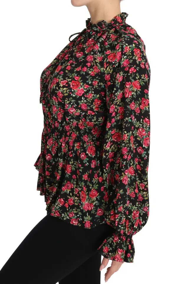 Dolce & Gabbana Floral Print Silk Top