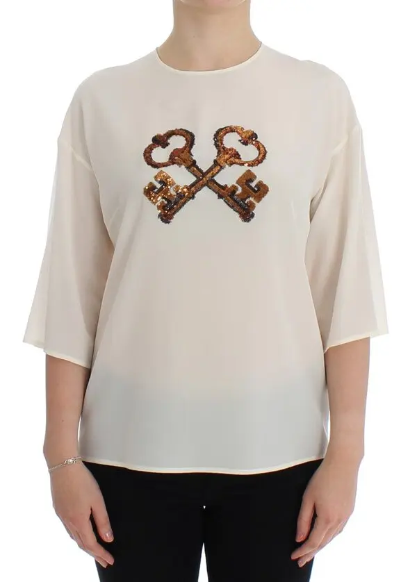 Dolce & Gabbana Silk Sequined Blouse