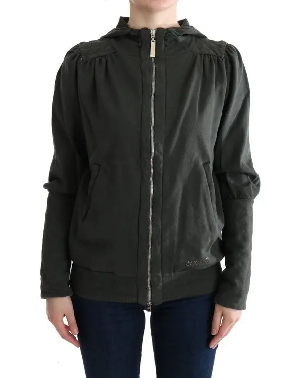 EXTE Hooded Zip-up Cotton Sweater