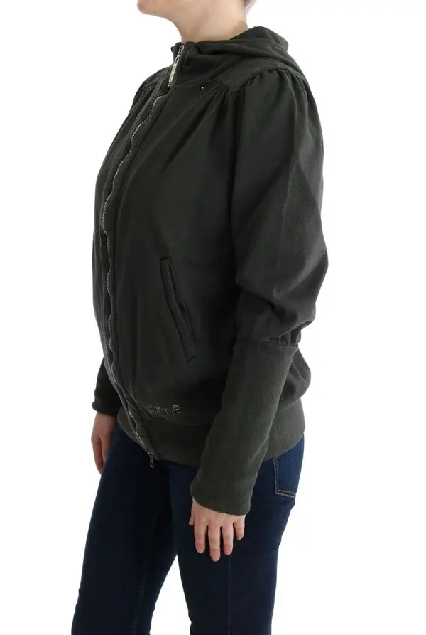 EXTE Hooded Zip-up Cotton Sweater