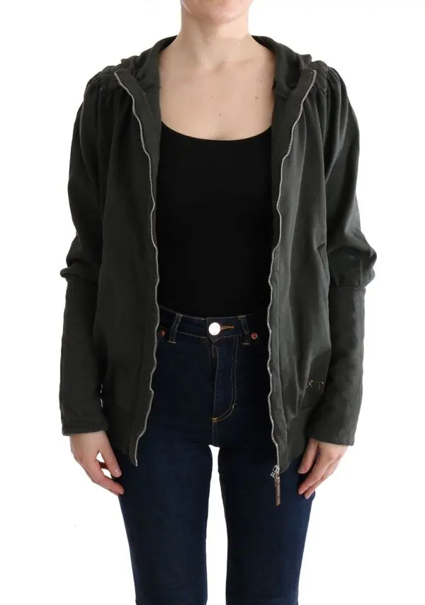 EXTE Hooded Zip-up Cotton Sweater