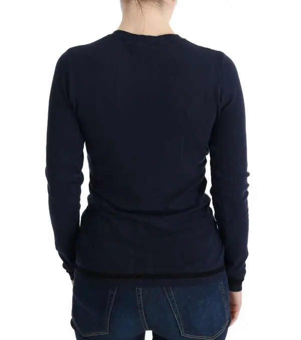 Costume National V-neck Ribbed Fine Knit Sweater