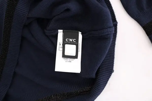 Costume National V-neck Ribbed Fine Knit Sweater