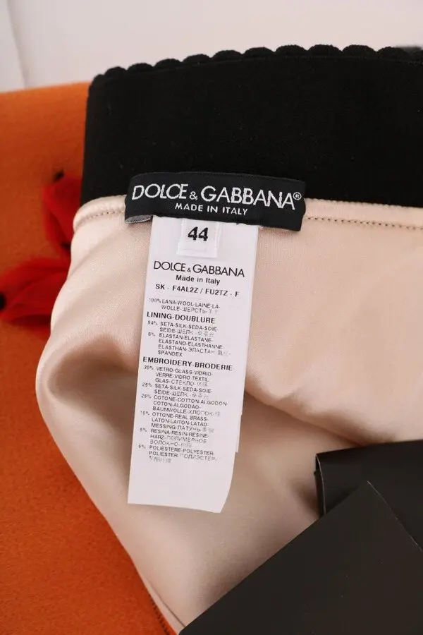 Dolce & Gabbana Wool Embellished Knee Length Skirt