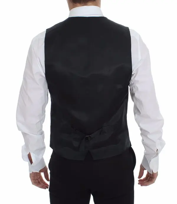 Dolce & Gabbana Striped Wool Vest - Gray