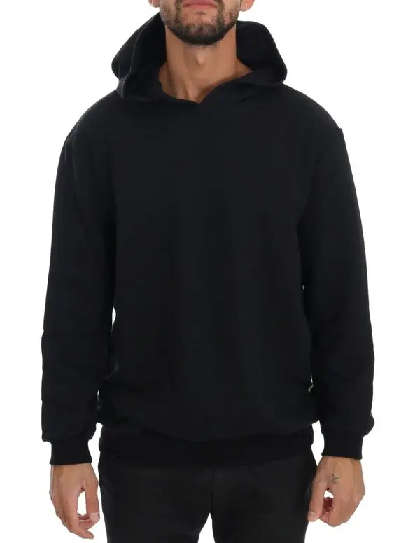 DANIELE ALESSANDRINI Hooded Cotton Sweater - Black