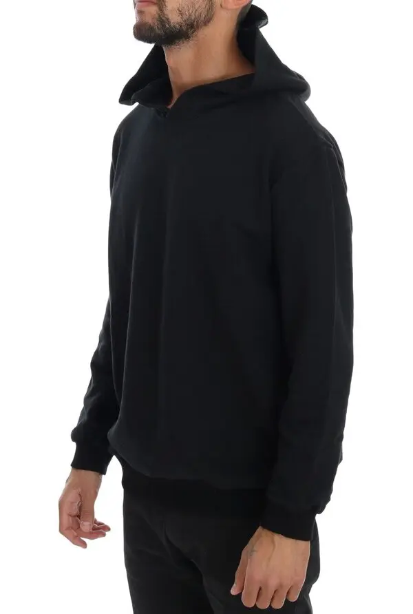 DANIELE ALESSANDRINI Hooded Cotton Sweater - Black