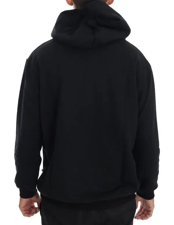 DANIELE ALESSANDRINI Hooded Cotton Sweater - Black
