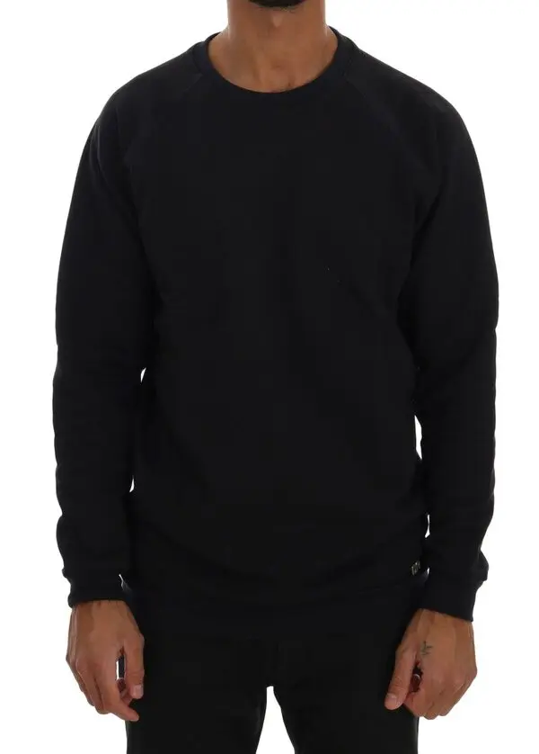 DANIELE ALESSANDRINI Crewneck Cotton Pullover - Blue