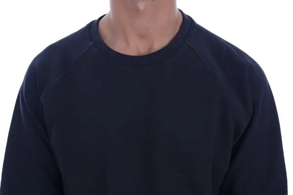 DANIELE ALESSANDRINI Crewneck Cotton Pullover - Blue