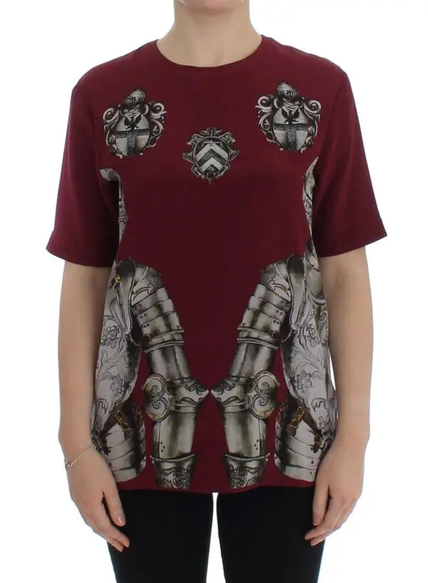 Dolce & Gabbana Knight Print Silk Blouse