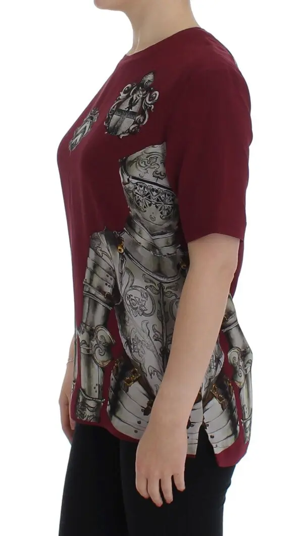 Dolce & Gabbana Knight Print Silk Blouse