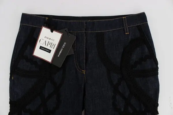 Dolce & Gabbana Capri Jeans With Embroidery