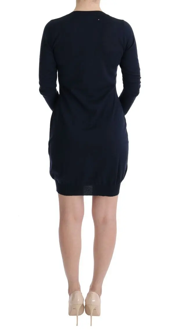 MARGHI LO' Wool Long Sleeve Shift Dress