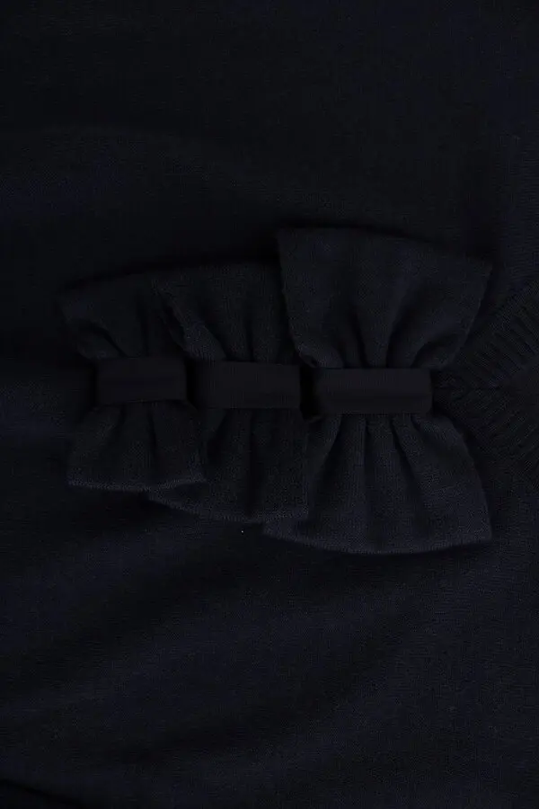 MARGHI LO' Wool Long Sleeve Shift Dress