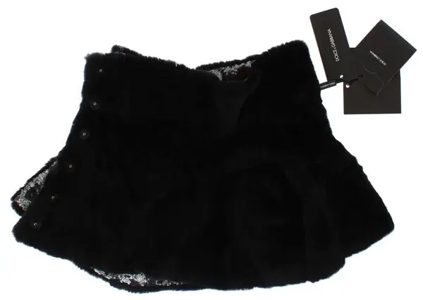 Dolce & Gabbana Sequined Floral Weasel Fur Shoulder Scarf Wrap