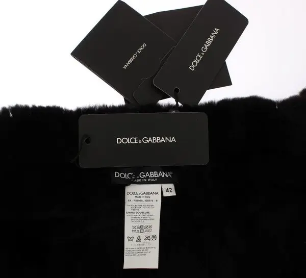Dolce & Gabbana Sequined Floral Weasel Fur Shoulder Scarf Wrap