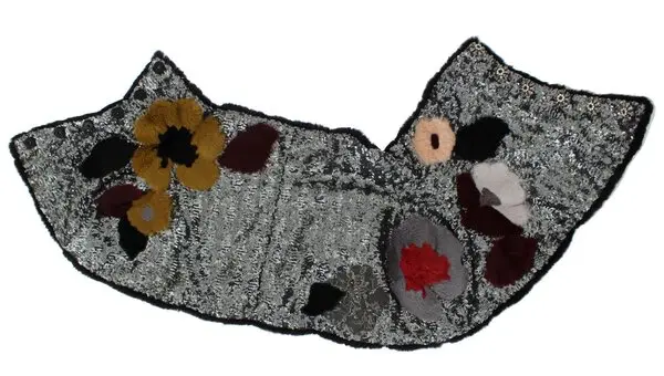 Dolce & Gabbana Sequined Floral Weasel Fur Shoulder Scarf Wrap