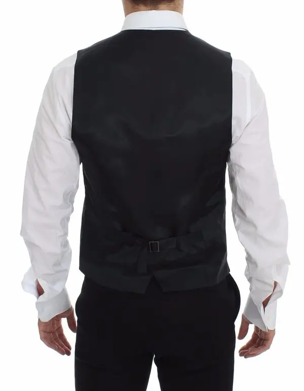 Dolce & Gabbana Striped Wool Vest - Gray