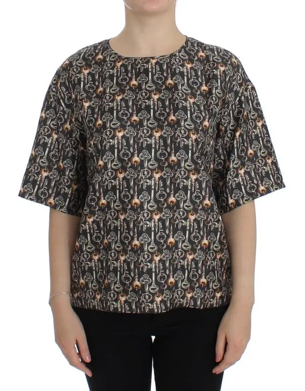 Dolce & Gabbana Printed Silk T-shirt - Gray