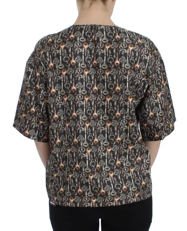 Dolce & Gabbana Printed Silk T-shirt - Gray