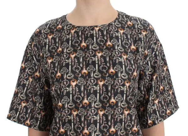 Dolce & Gabbana Printed Silk T-shirt - Gray