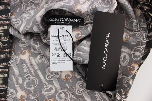 Dolce & Gabbana Printed Silk T-shirt - Gray