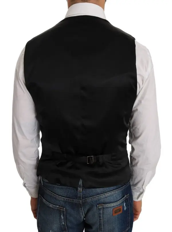Dolce & Gabbana Formal Polka Dot Patterned Vest - Black