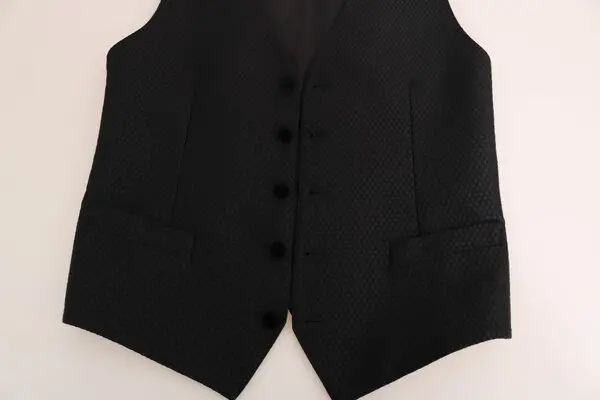 Dolce & Gabbana Formal Polka Dot Patterned Vest - Black