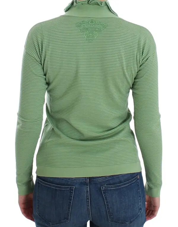 Ermanno Scervino Wool Blend Striped Long Sleeve Sweater - Green