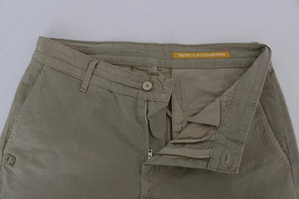 DANIELE ALESSANDRINI Cotton Stretch Slim Fit Chinos - Beige