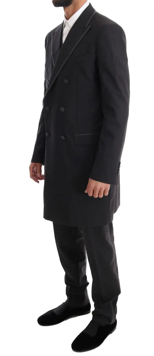 Dolce & Gabbana Wool Stretch 3 Piece Two Button Suit - Gray