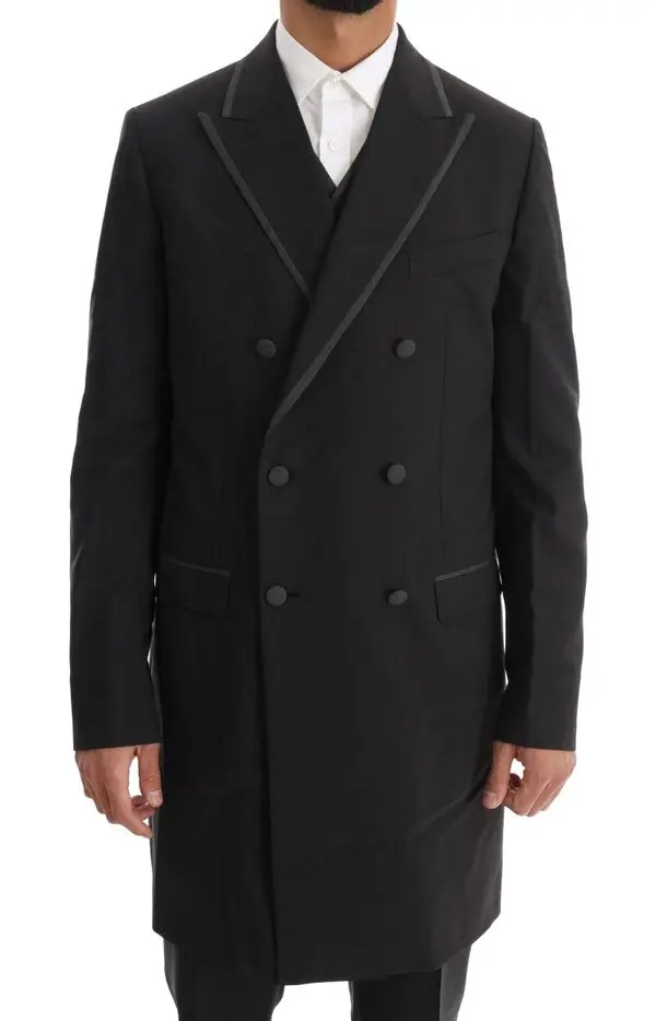 Dolce & Gabbana Wool Stretch 3 Piece Two Button Suit - Gray