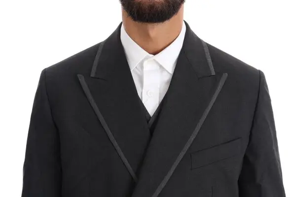 Dolce & Gabbana Wool Stretch 3 Piece Two Button Suit - Gray