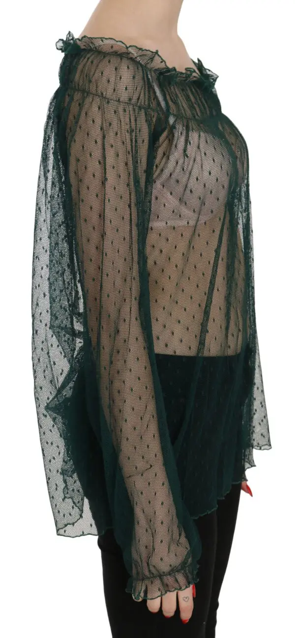 PINK MEMORIES Sheer Long Sleeve Blouse