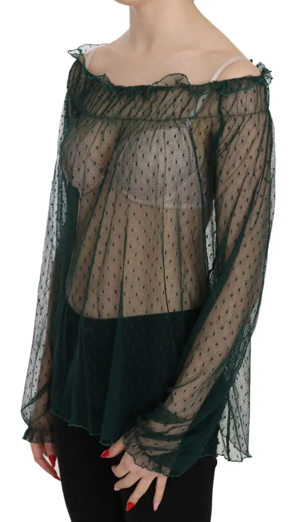 PINK MEMORIES Sheer Long Sleeve Blouse
