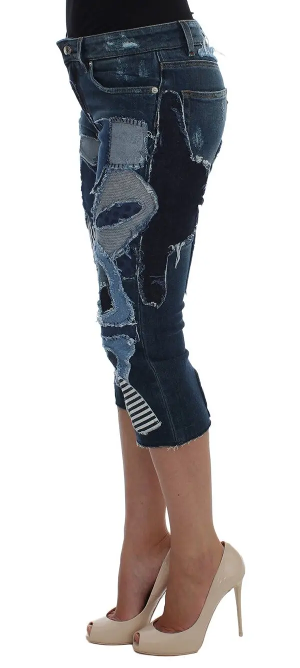 Dolce & Gabbana Patchwork 3/4 Jeans Shorts