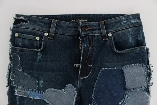 Dolce & Gabbana Patchwork 3/4 Jeans Shorts