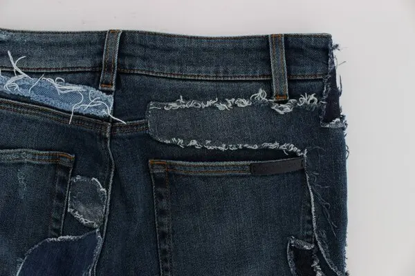 Dolce & Gabbana Patchwork 3/4 Jeans Shorts