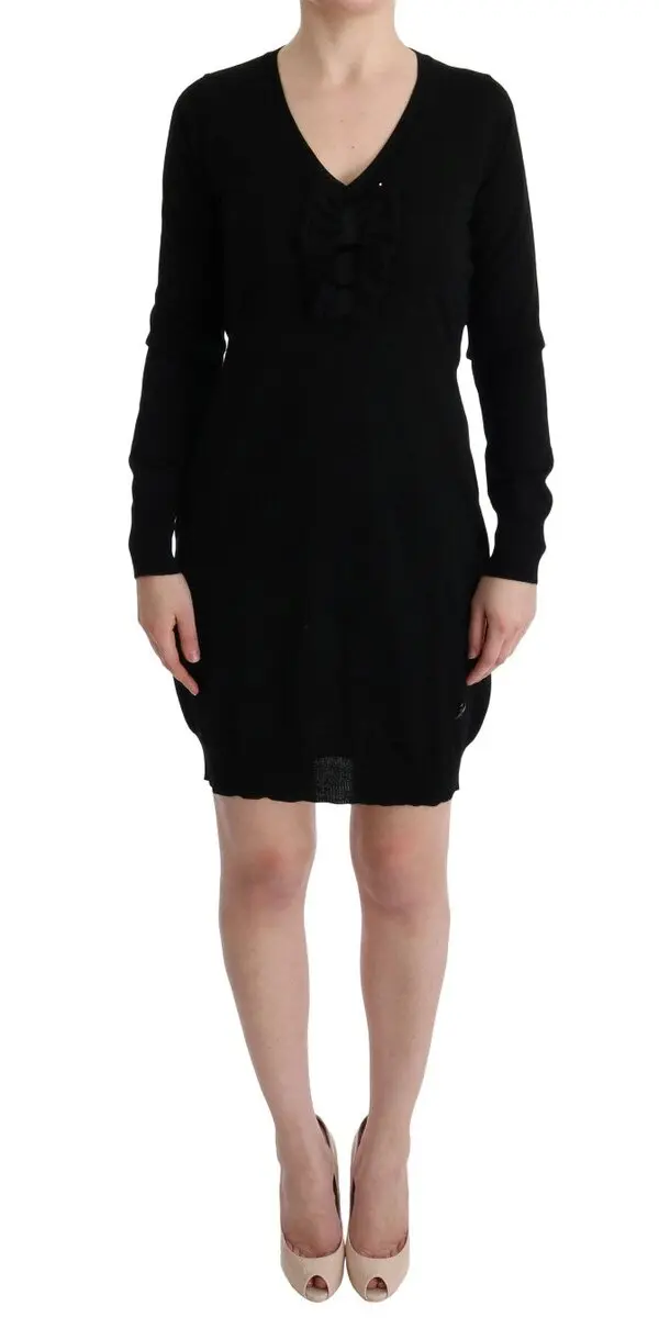 MARGHI LO' Wool Long Sleeve Shift Dress