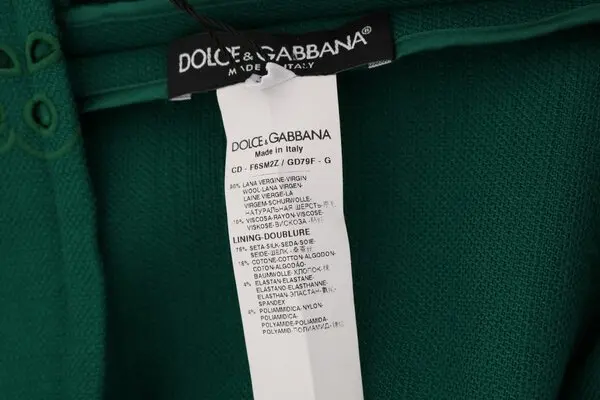 Dolce & Gabbana Floral Cutout Wool Blend Dress