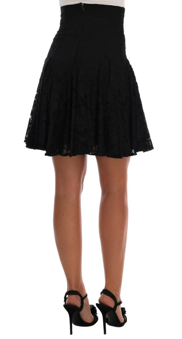 Dolce & Gabbana Floral Cutout Lace A-line Mini Skirt