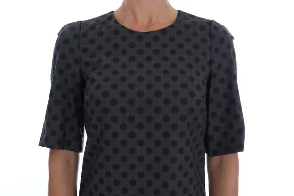 Dolce & Gabbana Polka Dotted Wool Stretch Short Dress