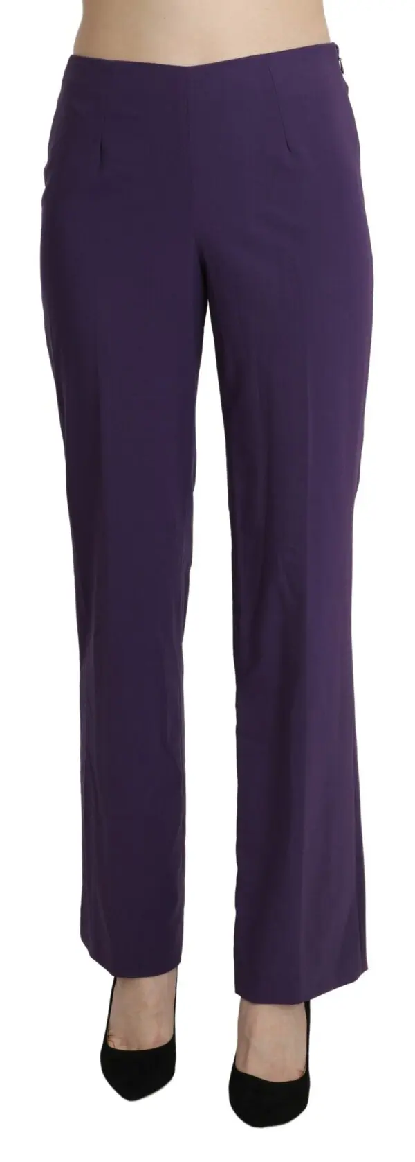 BENCIVENGA High Waisted Straight Leg Trousers - Violet