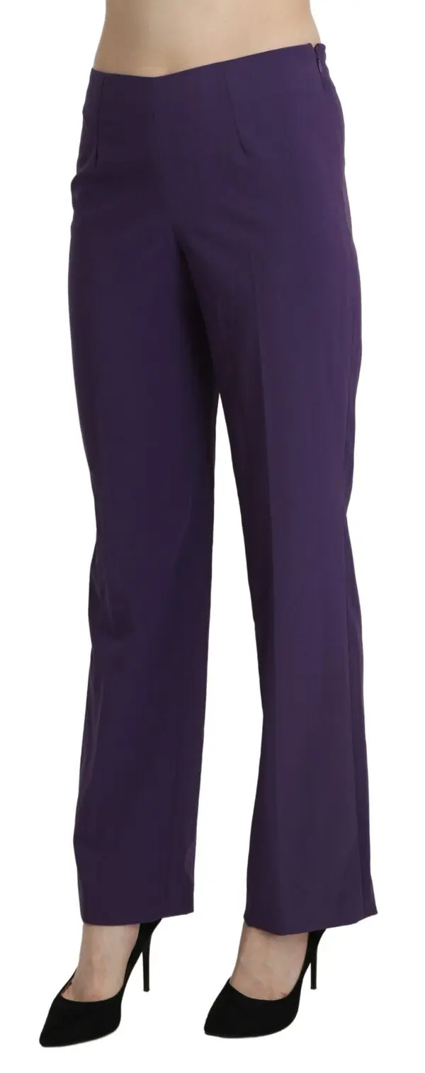 BENCIVENGA High Waisted Straight Leg Trousers - Violet