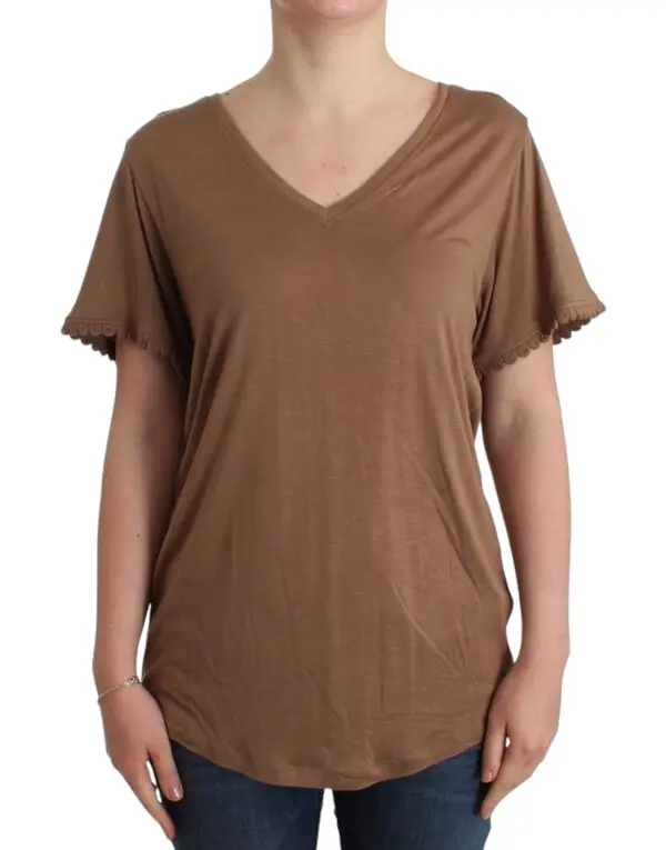 John Galliano Rayon V-neck Short Sleeve Top