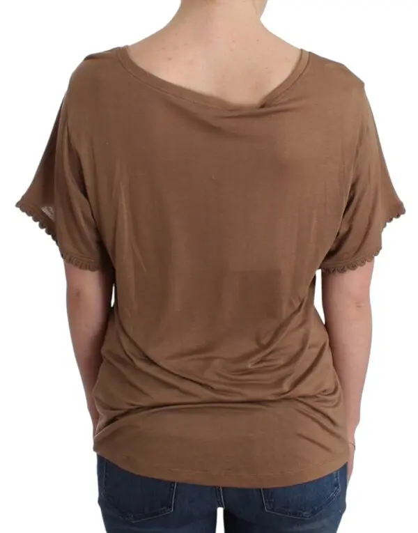 John Galliano Rayon V-neck Short Sleeve Top
