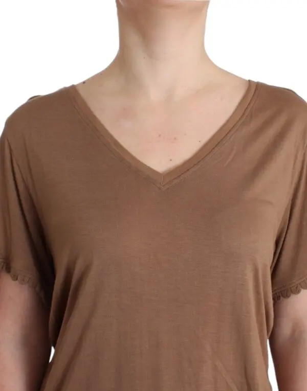 John Galliano Rayon V-neck Short Sleeve Top
