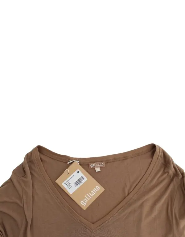 John Galliano Rayon V-neck Short Sleeve Top