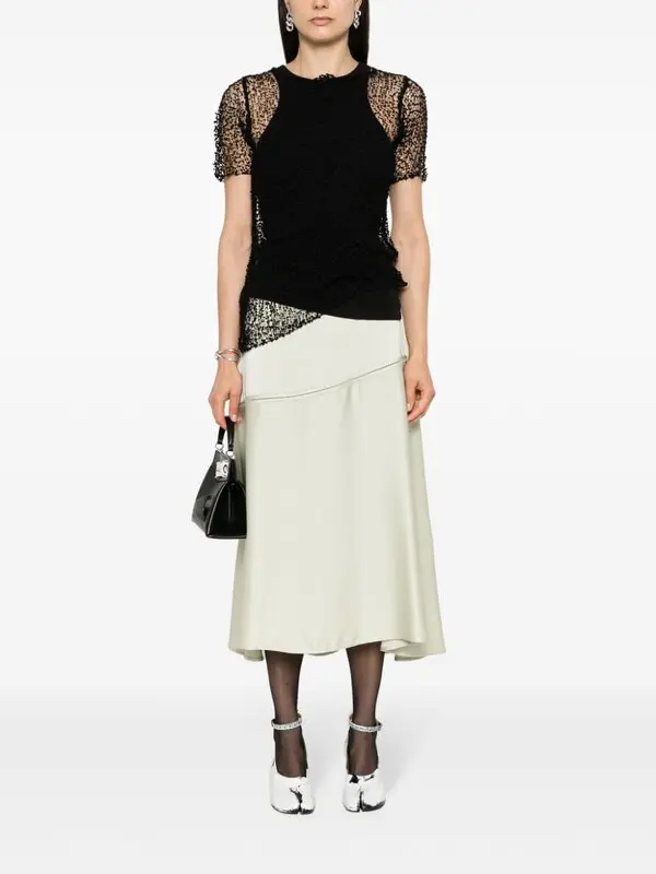 MAISON MARGIELA Dot-embroidered Semi-sheer Top